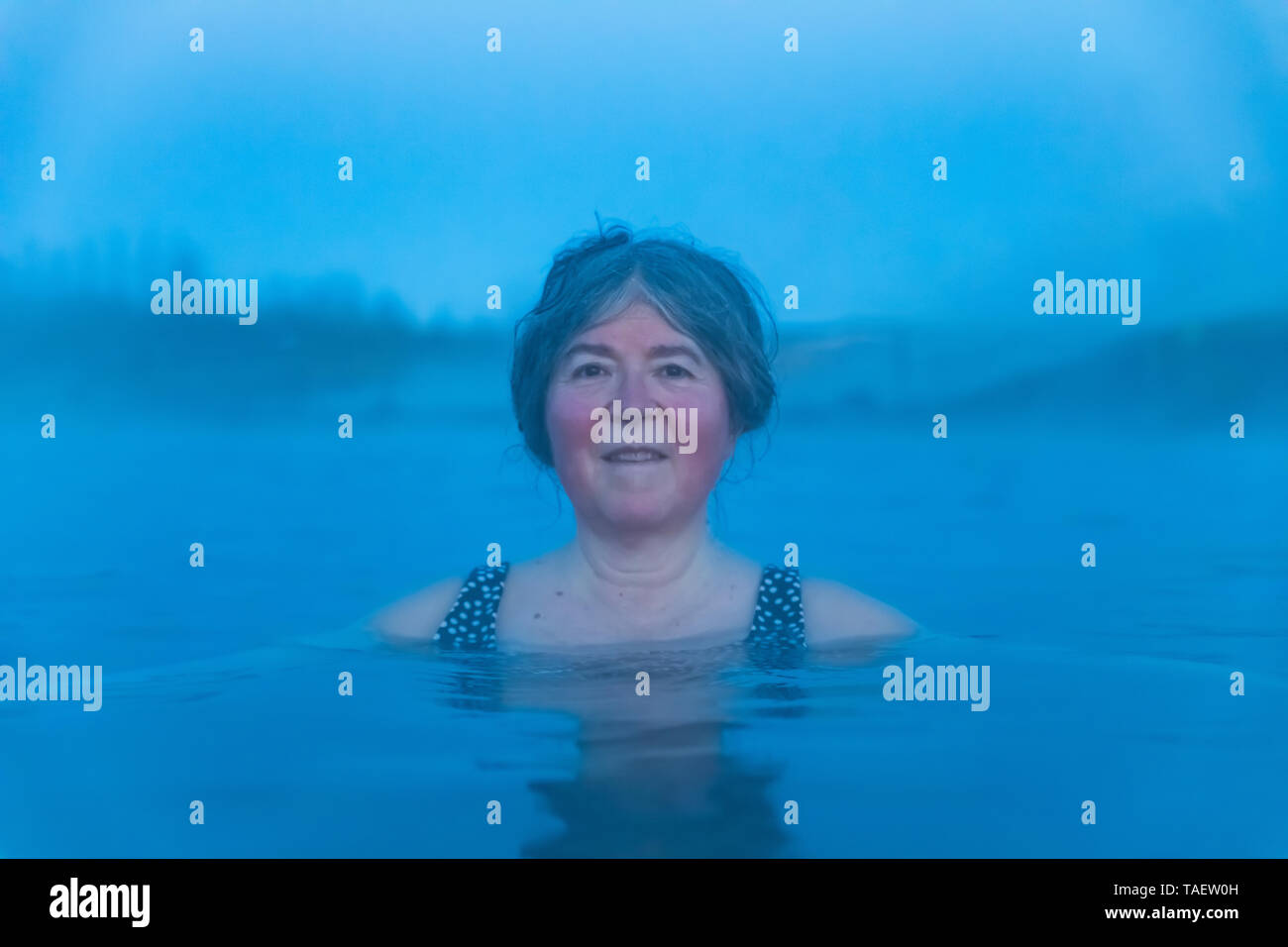 Karen Rentz soaking in the Secret Lagoon, a natural hot springs in ...