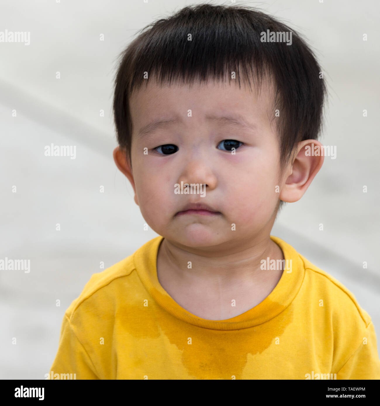 Portrait of a sad looking boy, Seoul, South Korea Stock Photo - Alamy