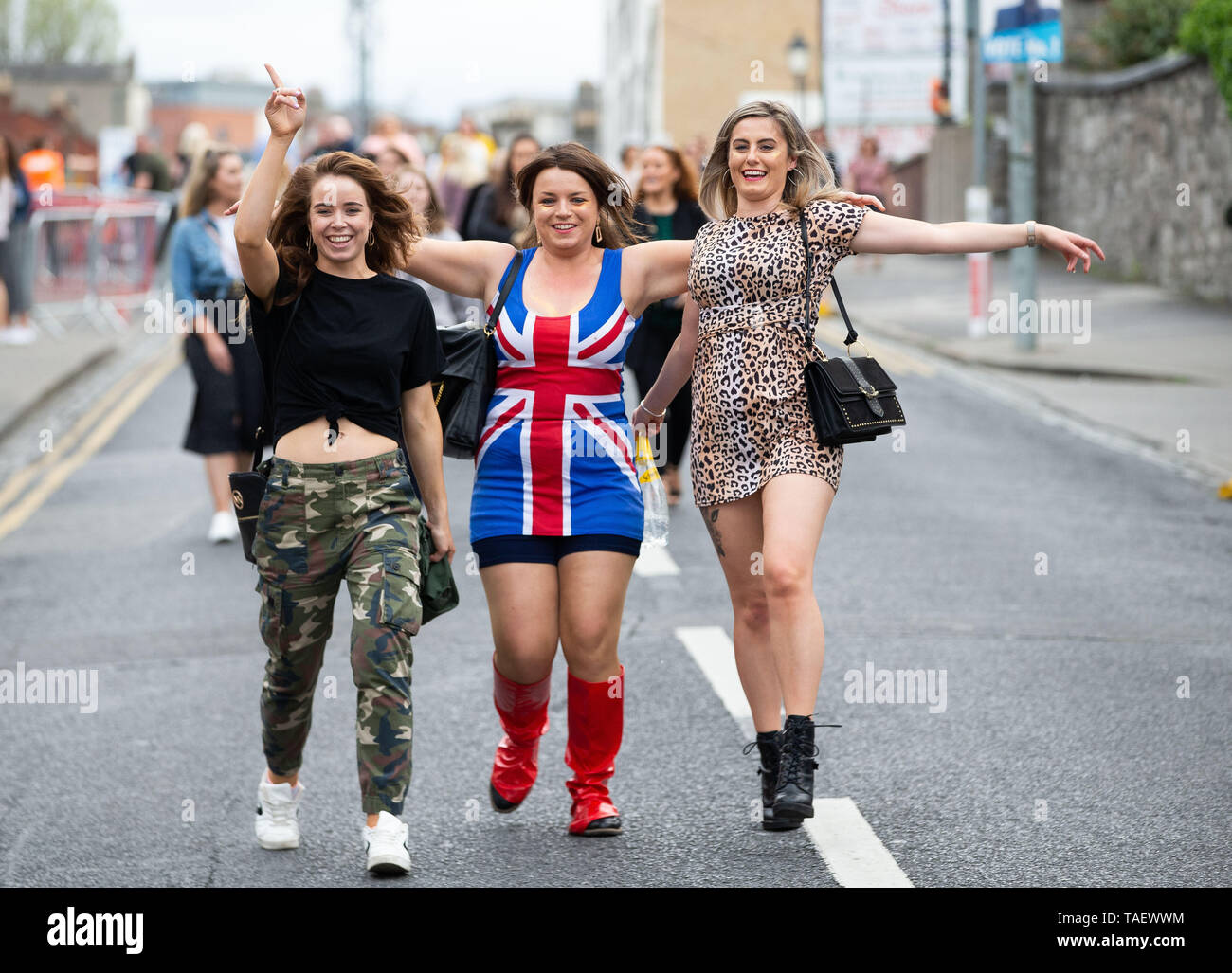 Spice Girls fans (left to right) Julie Anne Murphy, Emma Lynch and ...