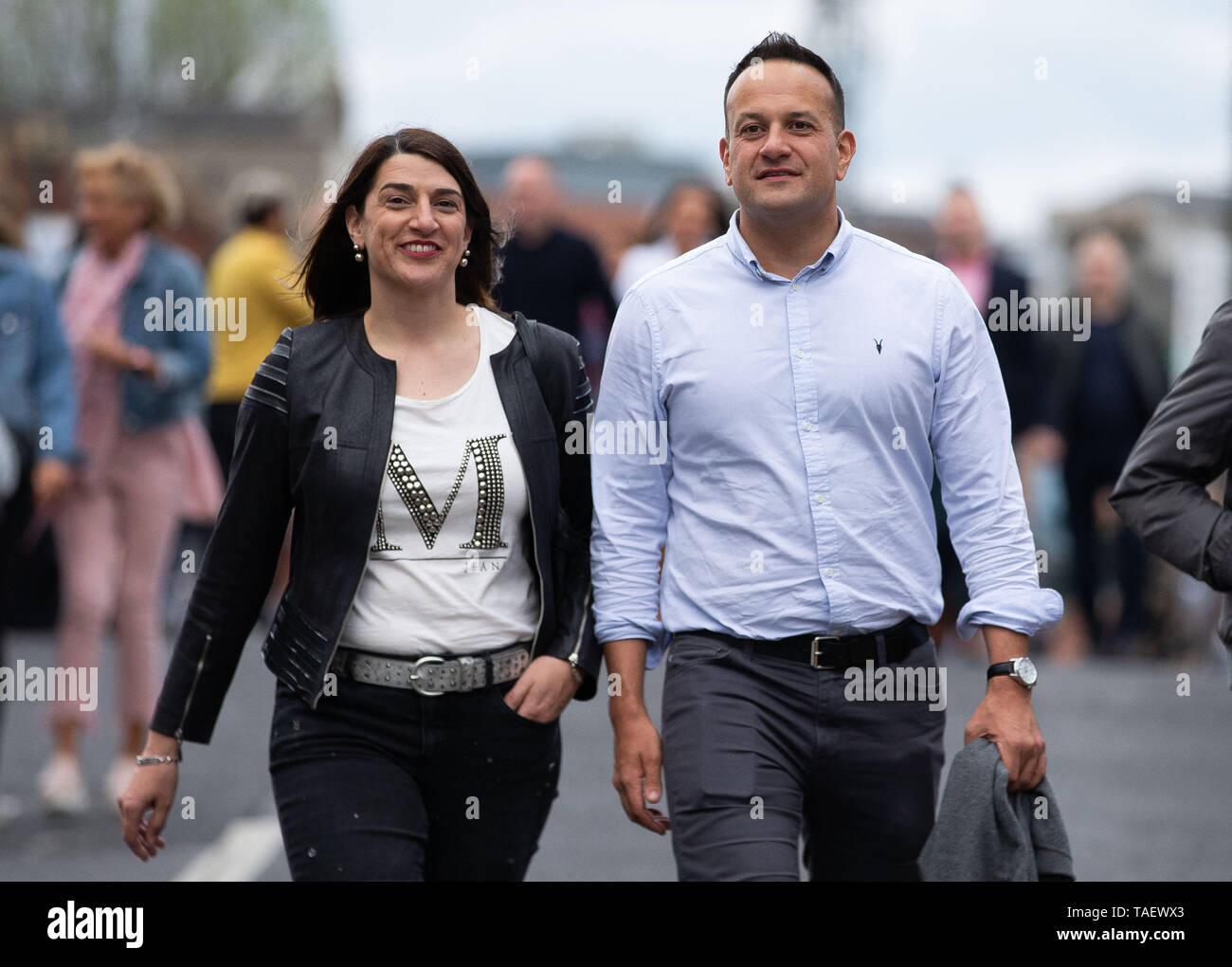 Taoiseach Leo Varadkar and his sister Sonia Varadkar arrive at Croke ...