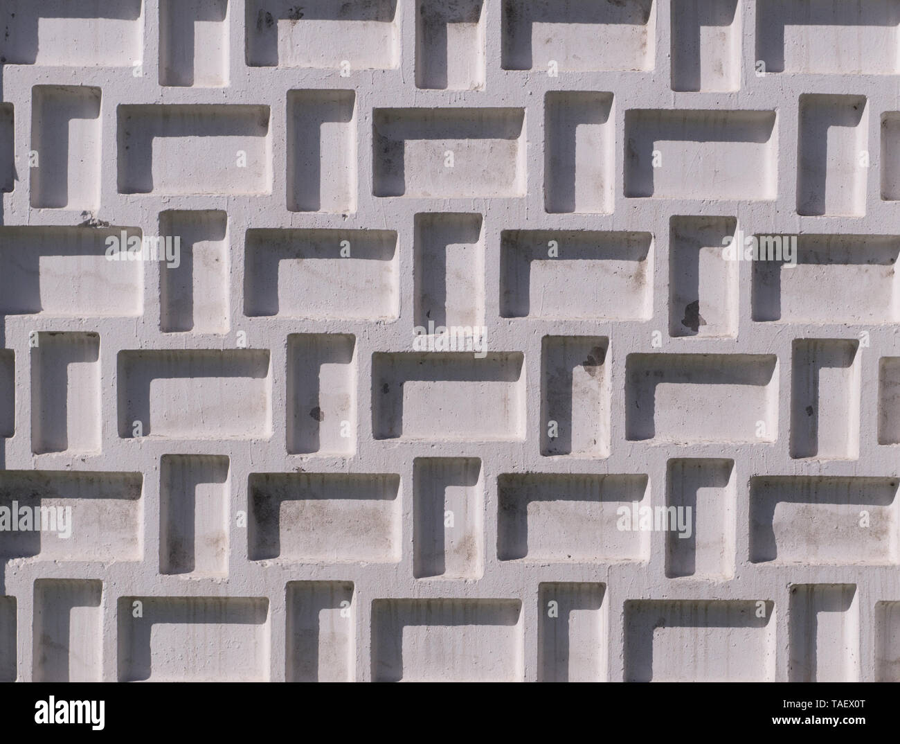 textured concrete fence painted white. background, texture Stock Photo ...