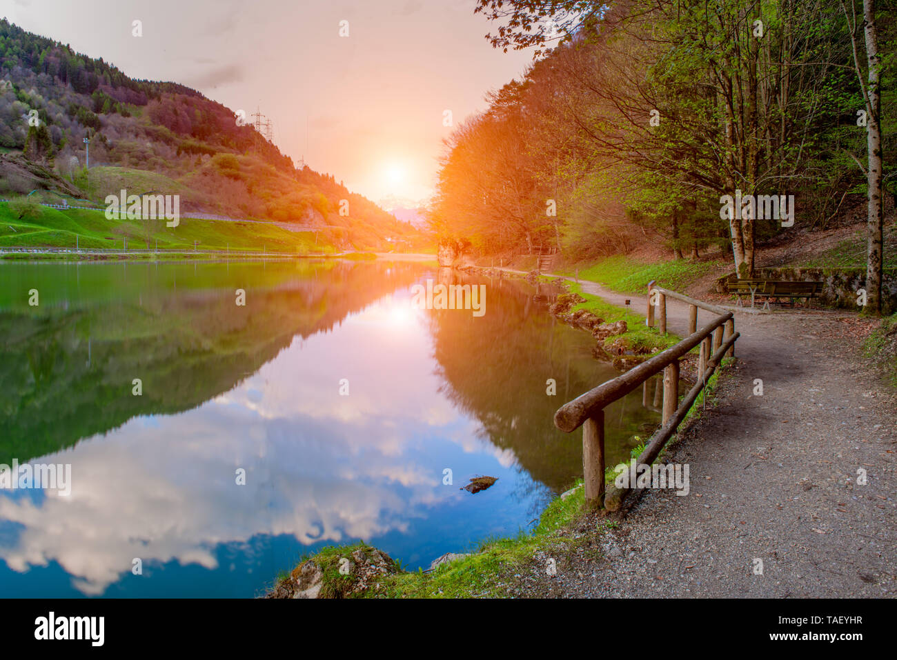 Alpine lake sunset hi-res stock photography and images - Alamy