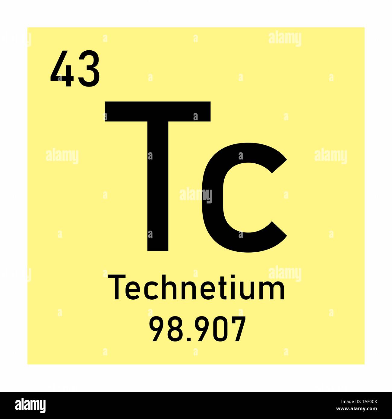 Illustration of the periodic table Technetium chemical symbol Stock ...