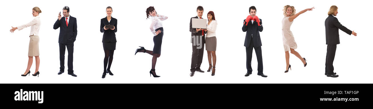 business teamwork concept with different poses of people Stock Photo ...