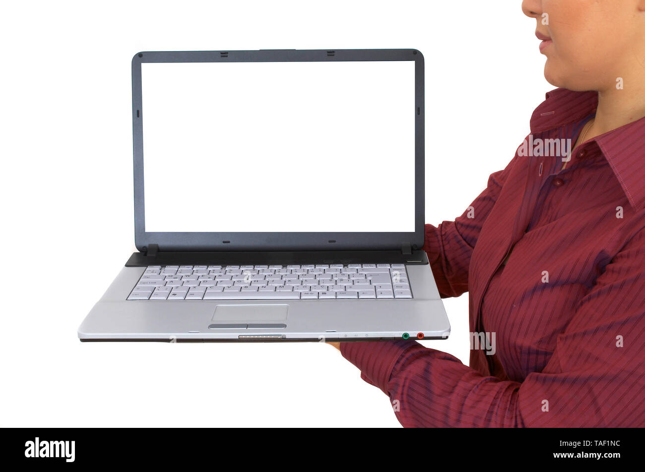 laptop ready for presentation, space for messages Stock Photo - Alamy