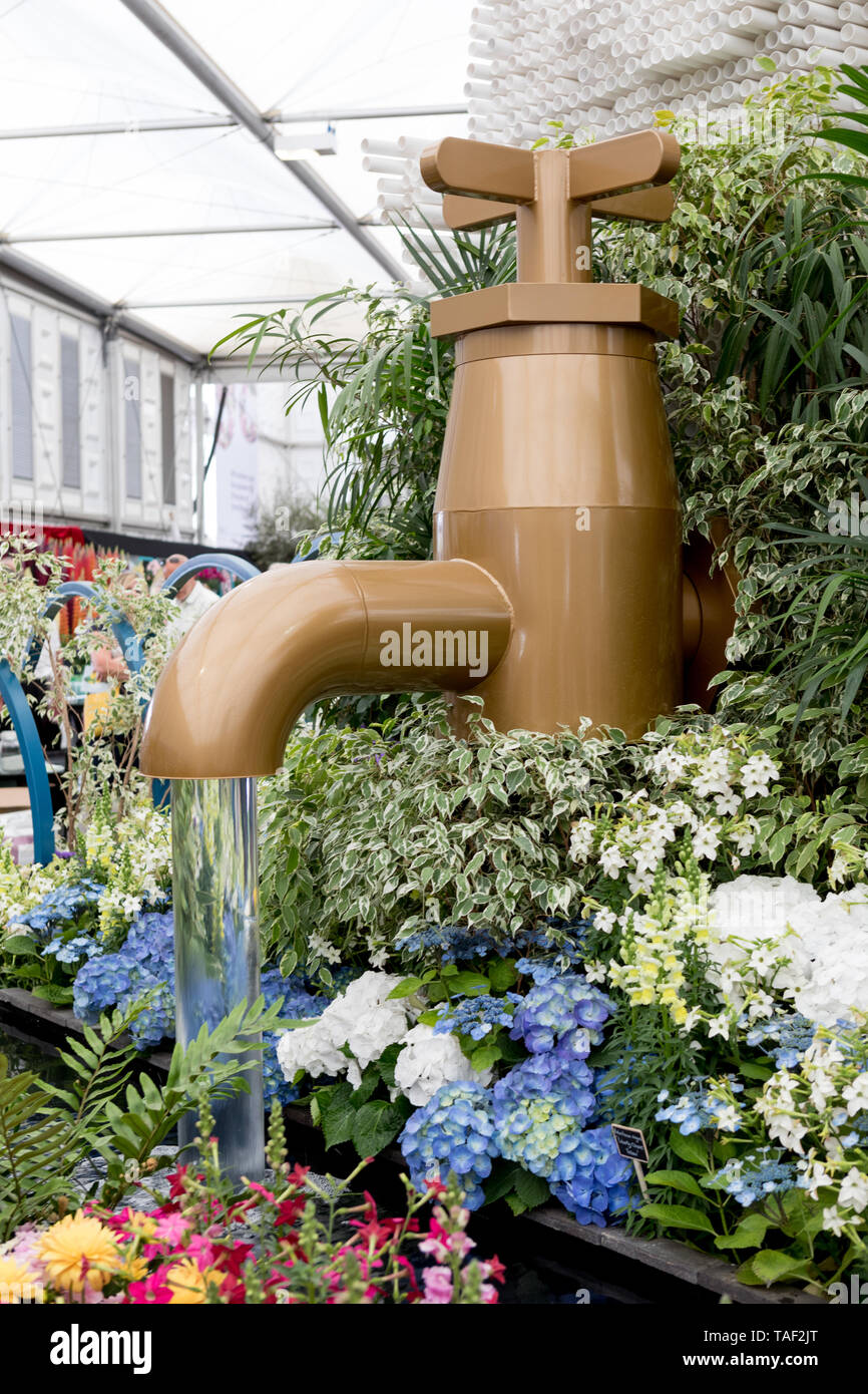 Giant Tap at The Chelsea Flower Show 2019 London Stock Photo - Alamy