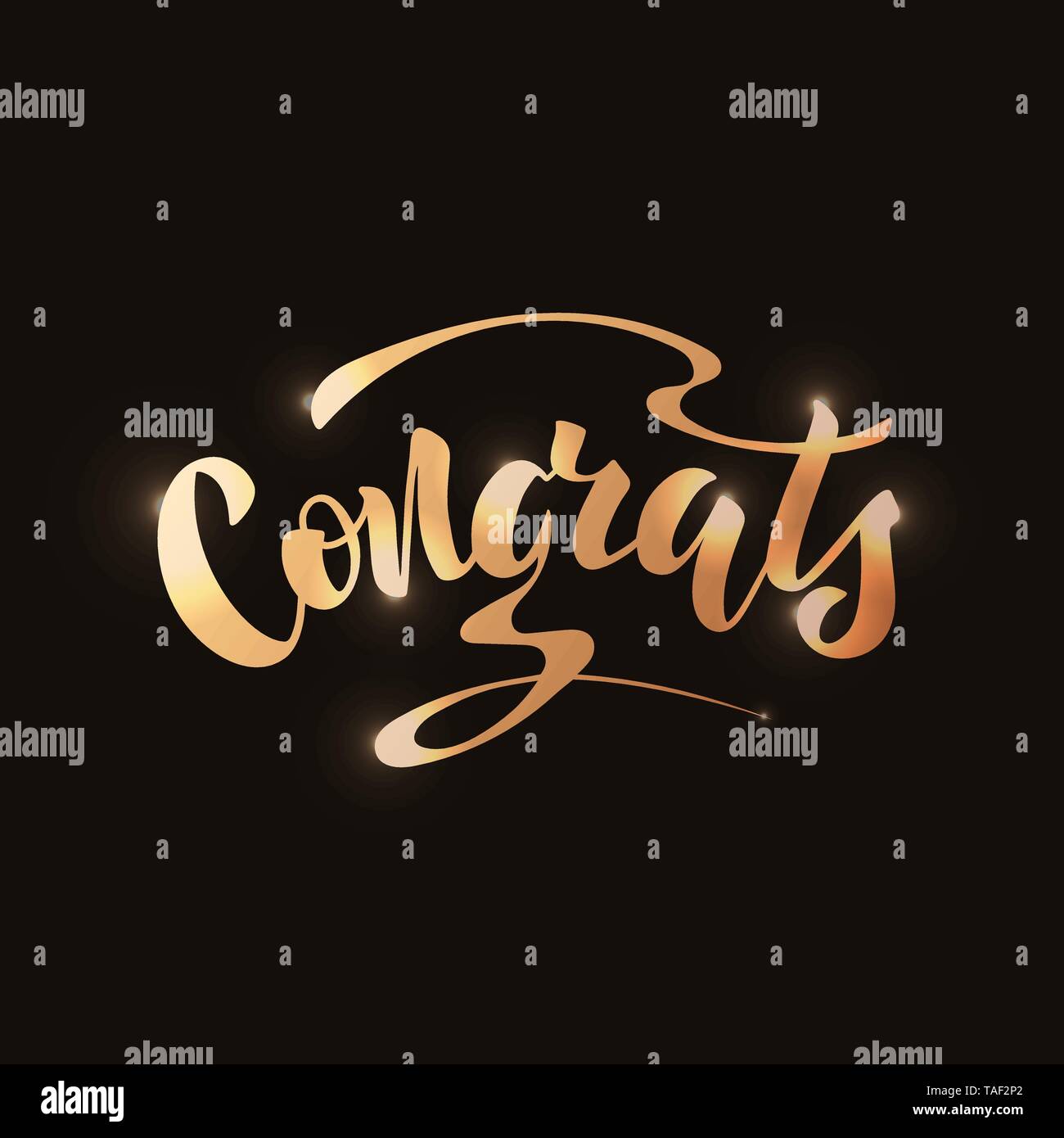 Vector illustration with handwritten phrase - Congrats. Lettering Stock ...