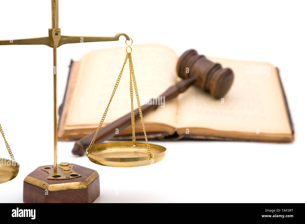 legal concept with gavel, scales of justice and book Stock Photo - Alamy