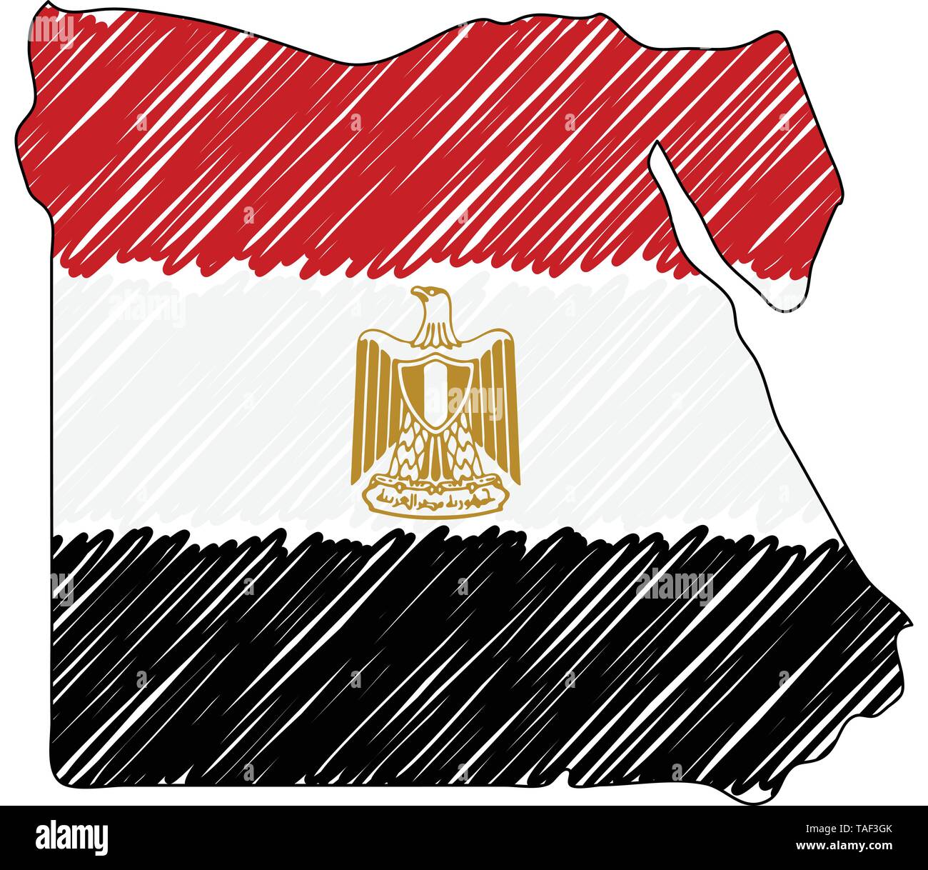 Egypt map hand drawn sketch. Vector concept illustration flag ... Egypt map hand drawn sketch. Vector concept illustration flag ...