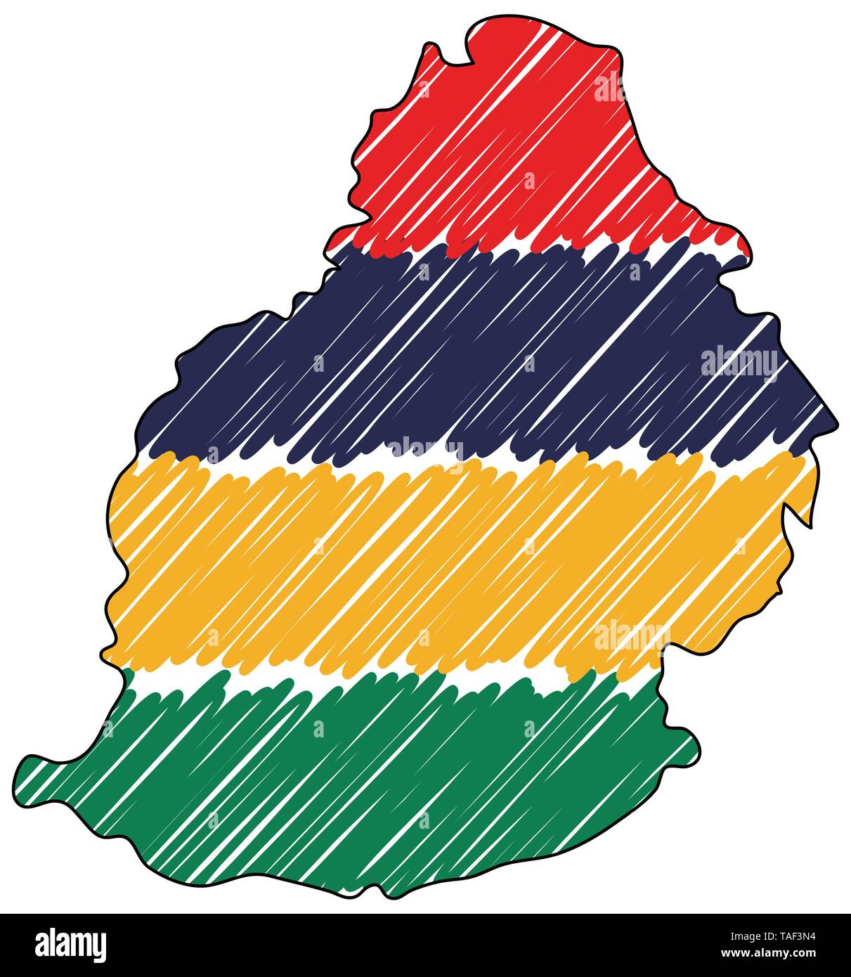 Mauritius map hand drawn hi-res stock photography and images - Alamy
