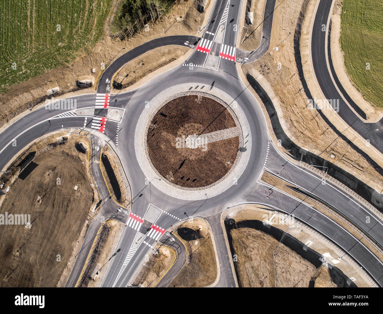 Aerial view roundabout poland hi-res stock photography and images - Alamy