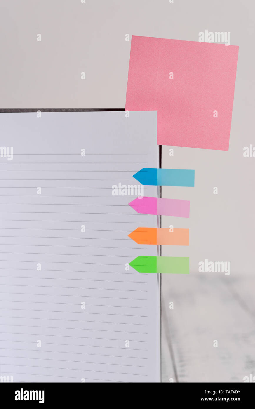 Hard cover note book sticky note arrow banners inserted clear ...