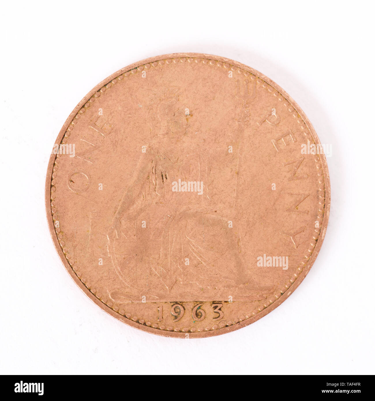 United Kingdom One Penny coin - 1963 Stock Photo - Alamy