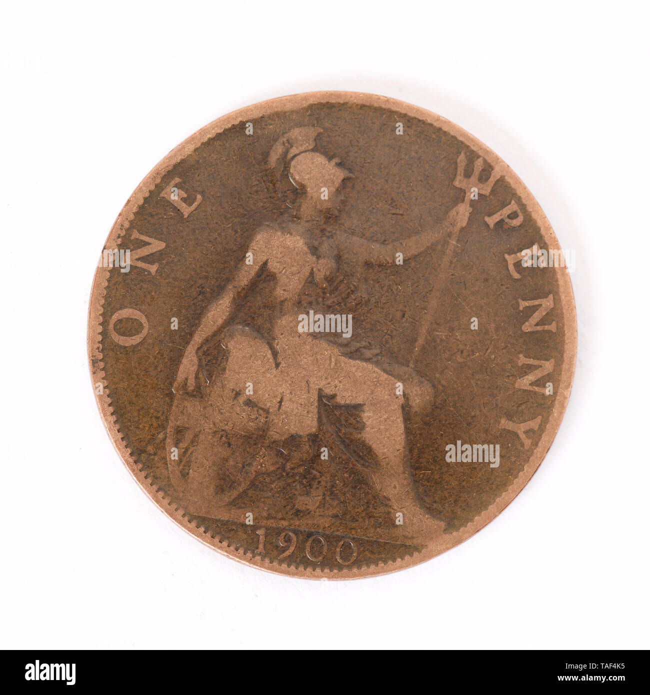United Kingdom One Penny coin - 1900 Stock Photo - Alamy