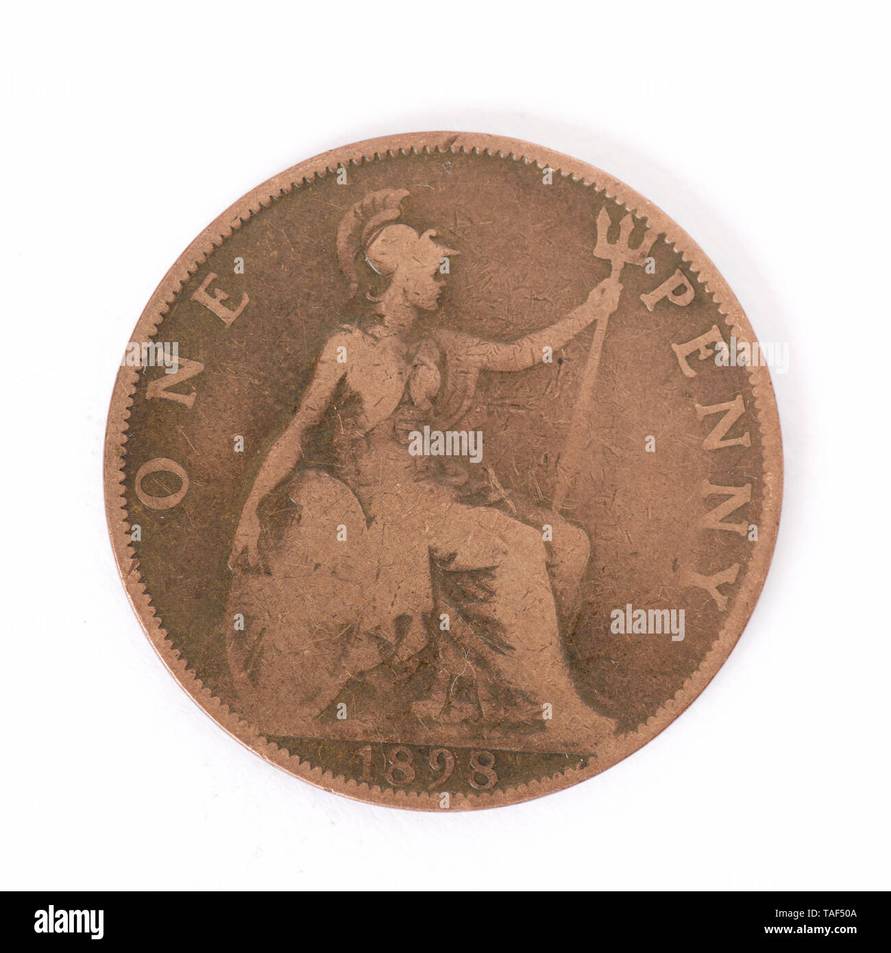 United Kingdom One Penny coin - 1898 Stock Photo - Alamy