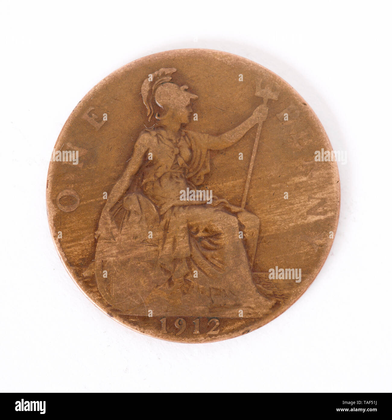 United Kingdom One Penny coin - 1912 Stock Photo - Alamy