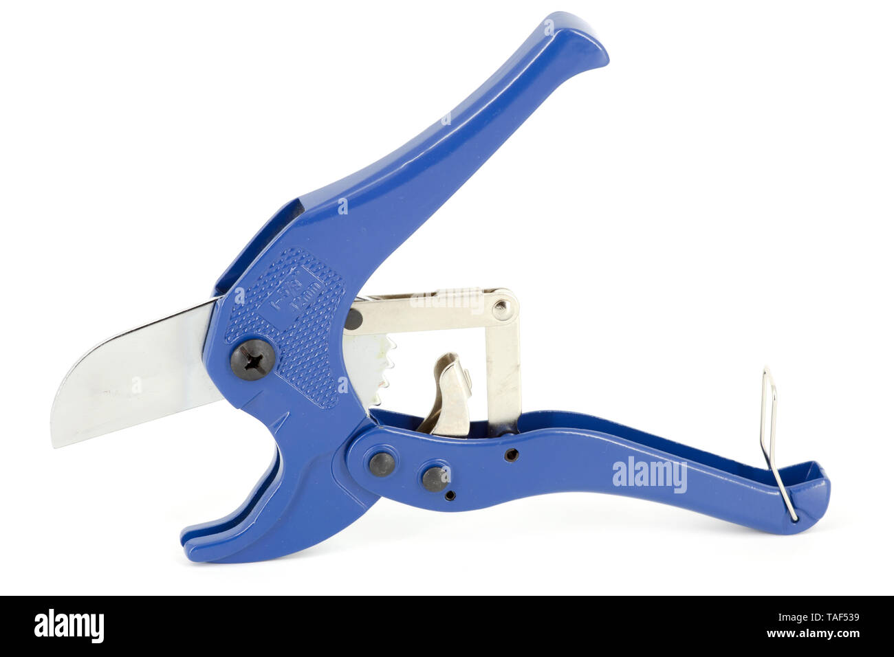 Blue scissors specially used for cutting polypropylene tubes Stock ...