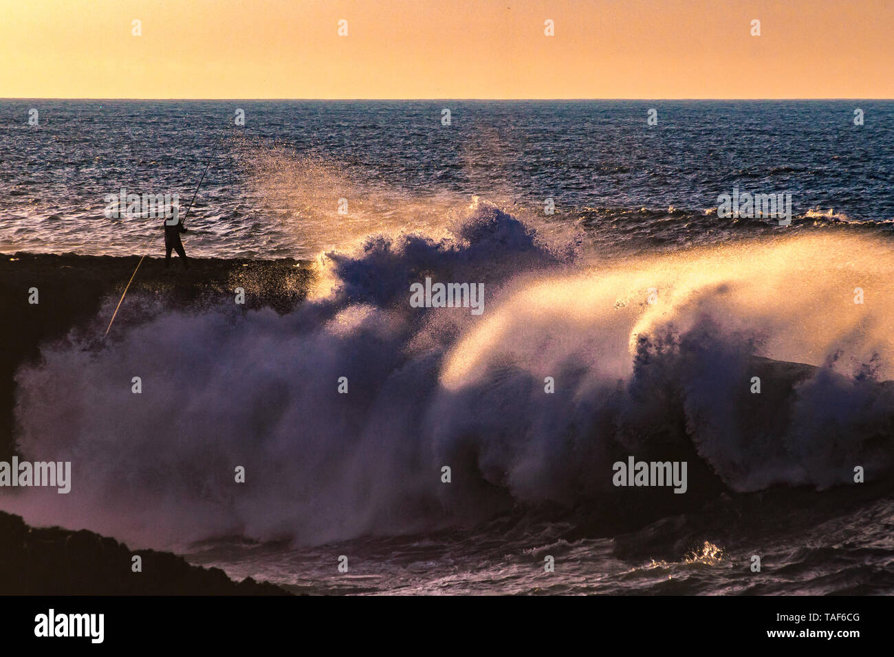 The Fisherman and the Sea Stock Photo - Alamy
