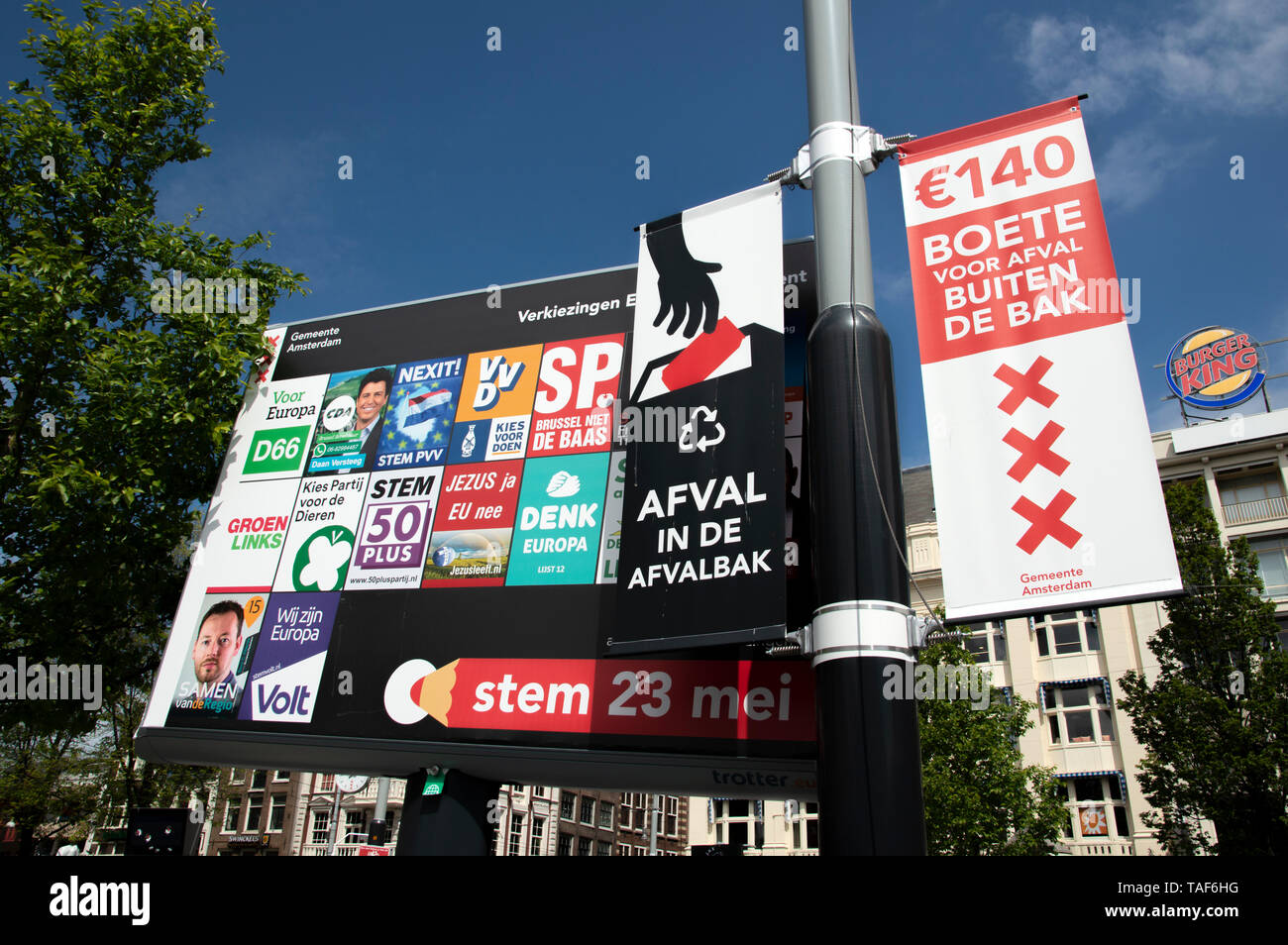 Billboard European Elections And Forbidden Littering At Amsterdam The ...