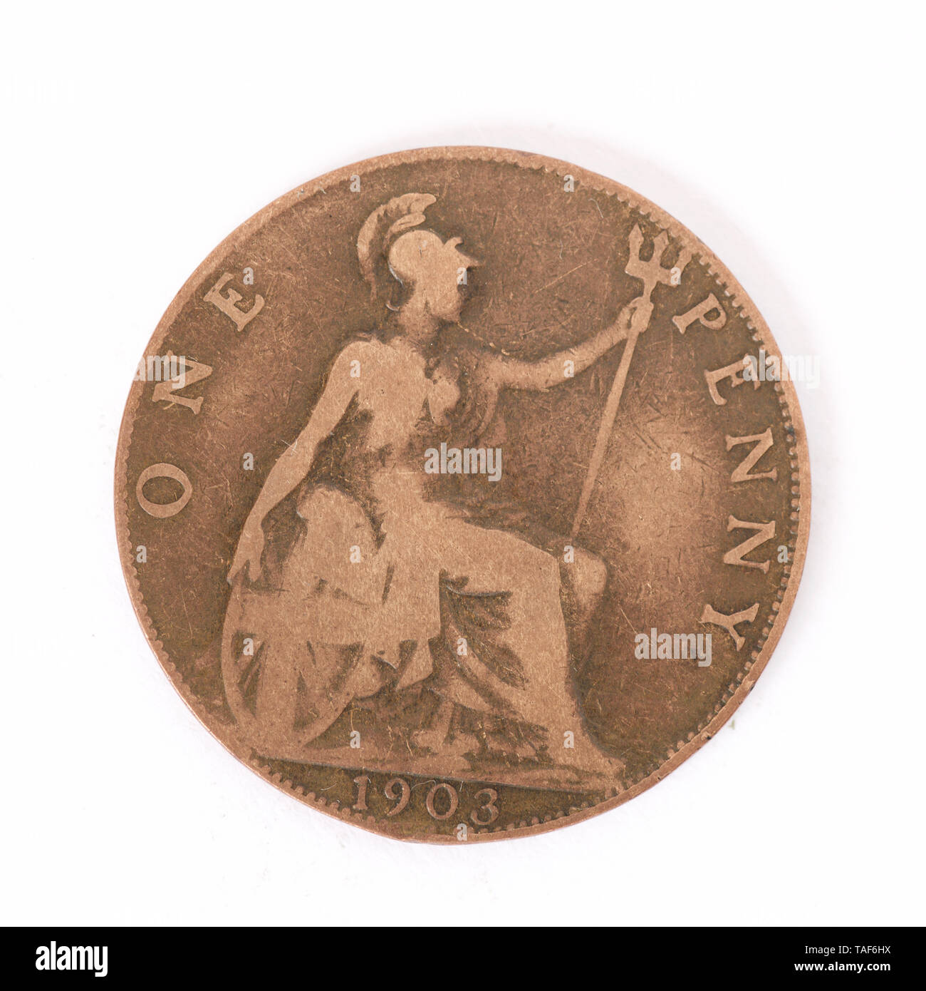 United Kingdom One Penny coin - 1903 Stock Photo - Alamy