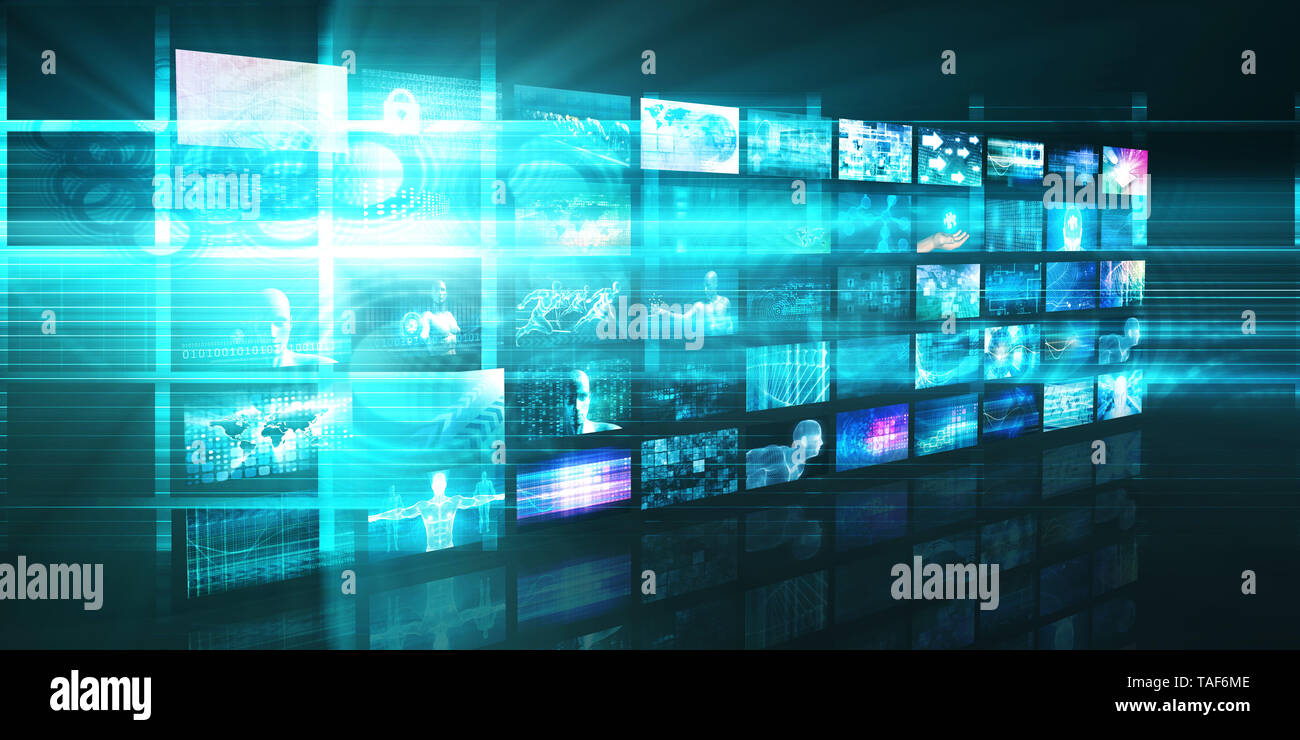 Technology Network System Connection for Entertainment Concept Stock ...