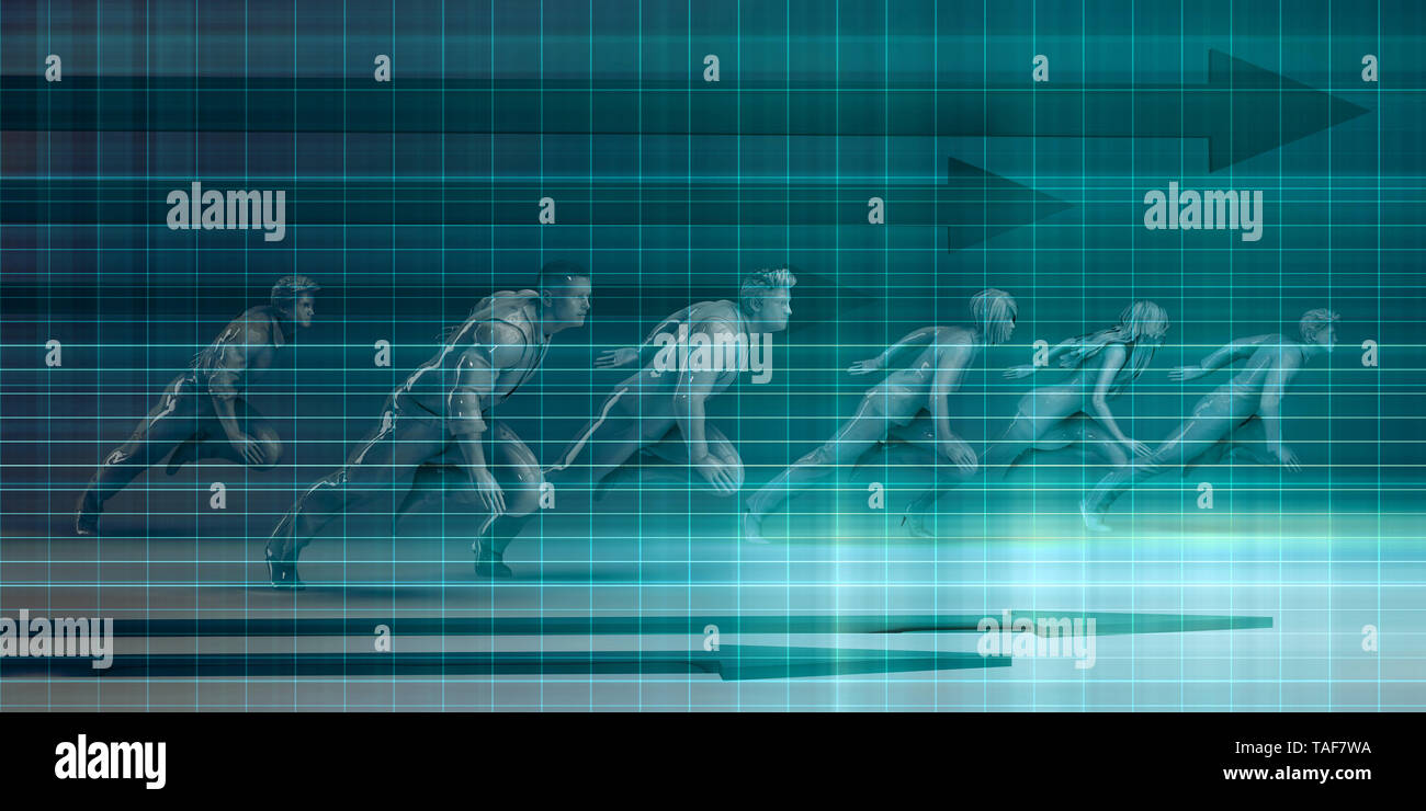 Business Group of People Chasing Sales and Success Stock Photo - Alamy