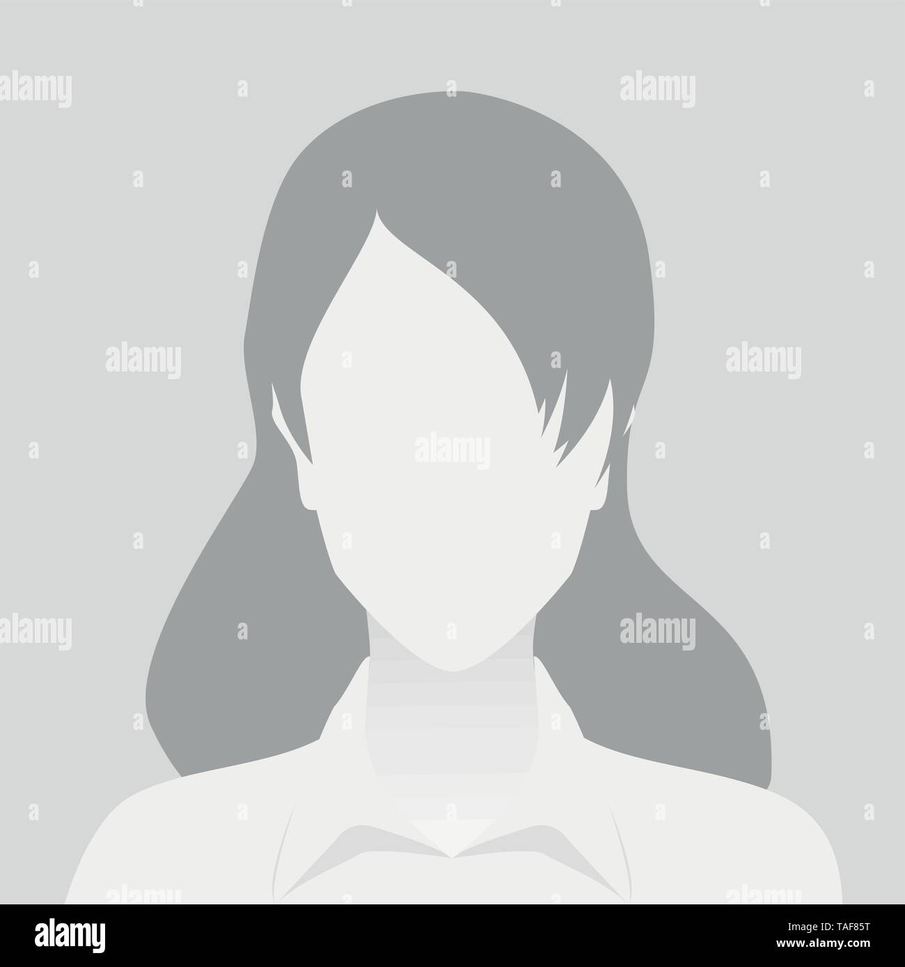 Person gray photo placeholder woman in shirt on gray background Stock ...