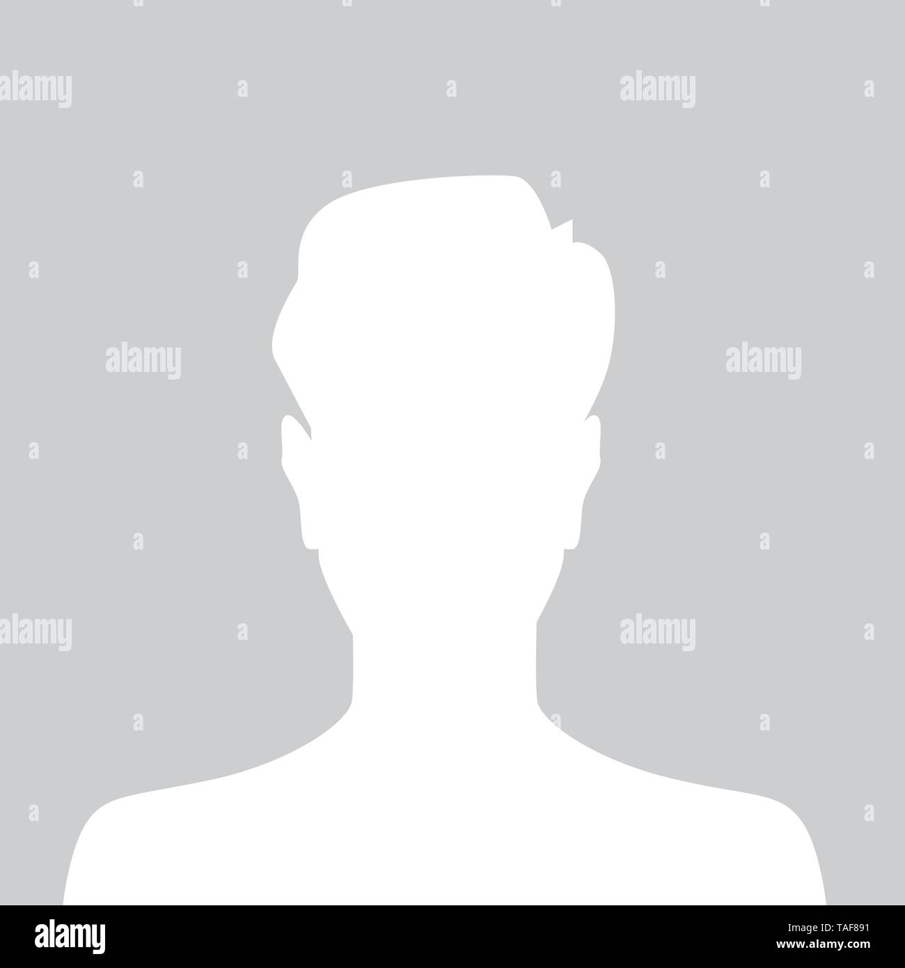 Person gray photo placeholder man silhouette on white background Stock ...