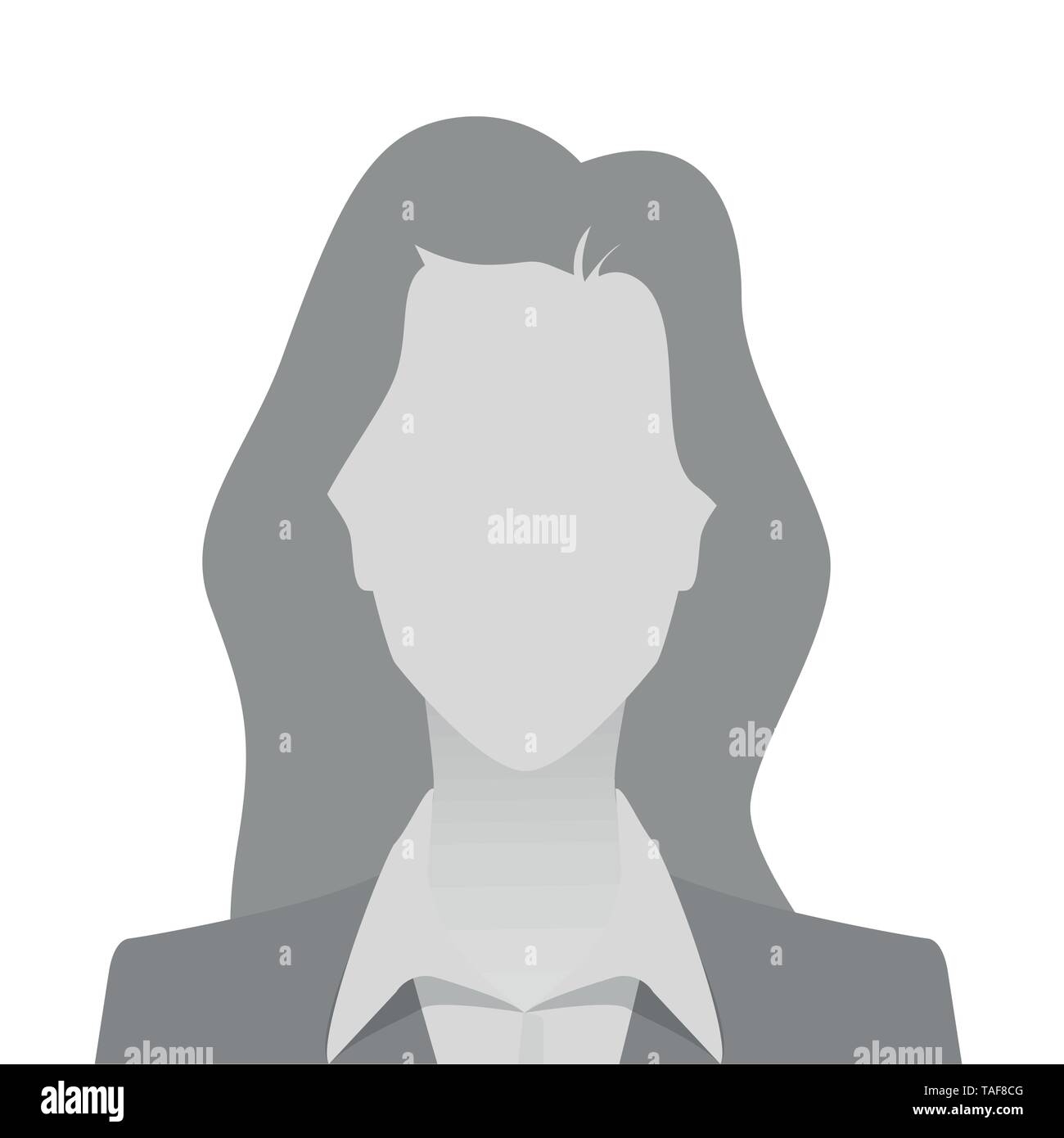 Person gray photo placeholder woman in costume on white background ...