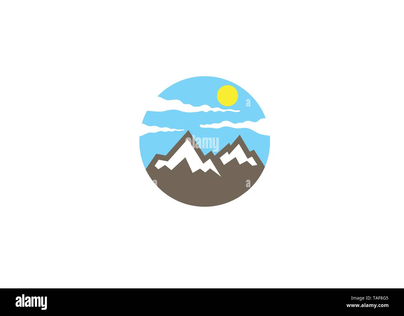 Creative Circle Mountain Logo Vector Design Symbol Icon Illustration ...