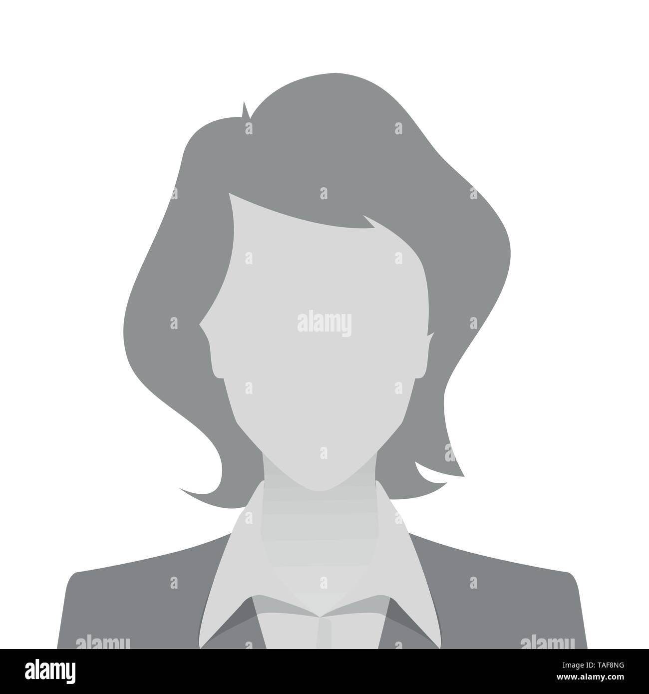 Person gray photo placeholder woman in costume on white background ...