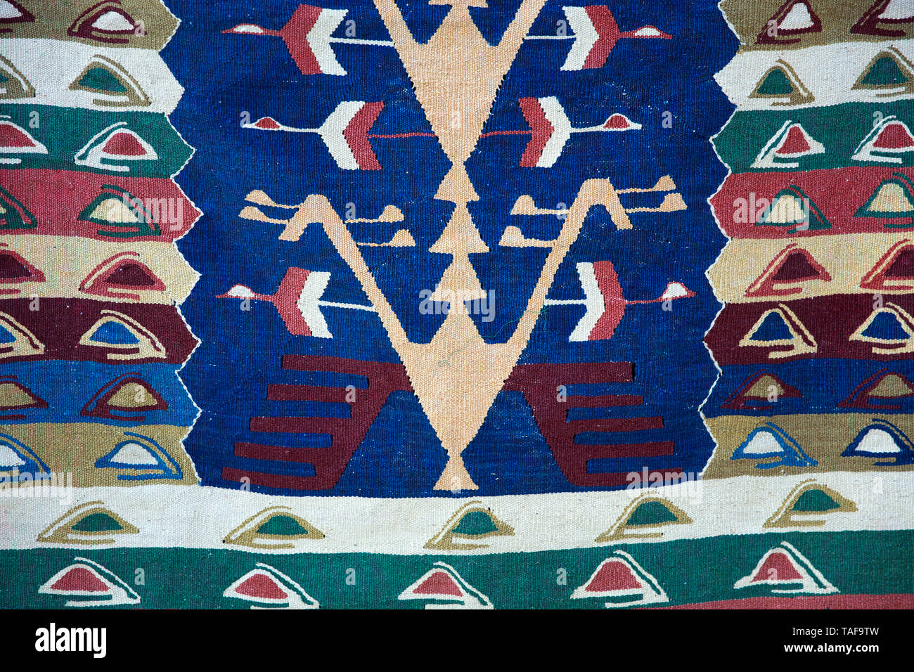 Detail of the traditional Georgian handmade carpet with typical ...