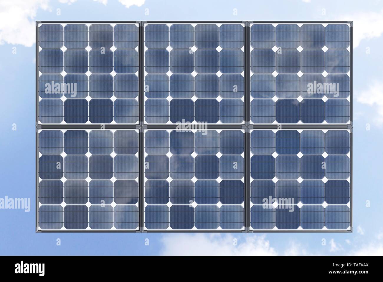 Solar panels reflecting sky, illustration Stock Photo - Alamy