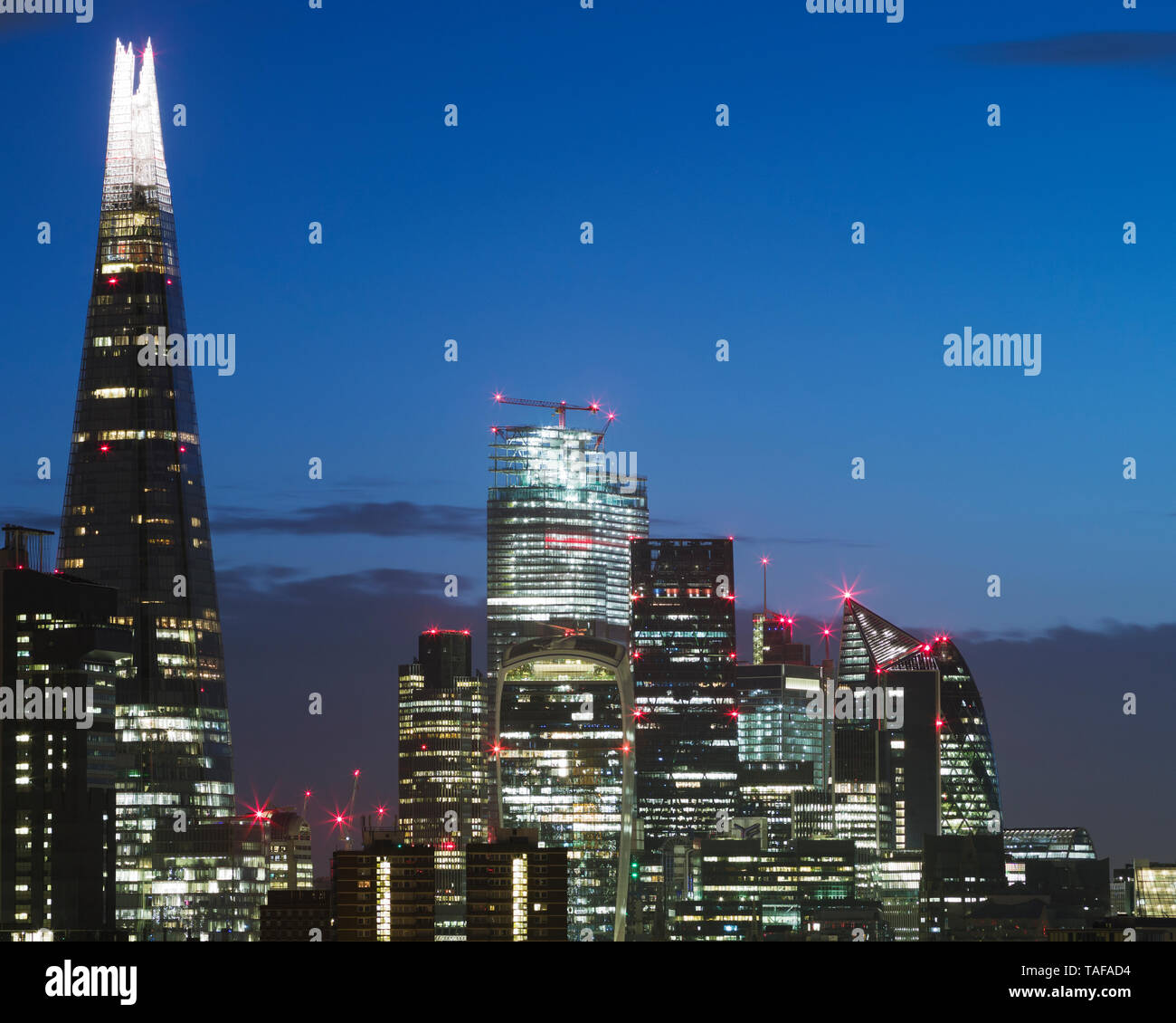 Aerial view of famous modern london buildings hi-res stock photography ...