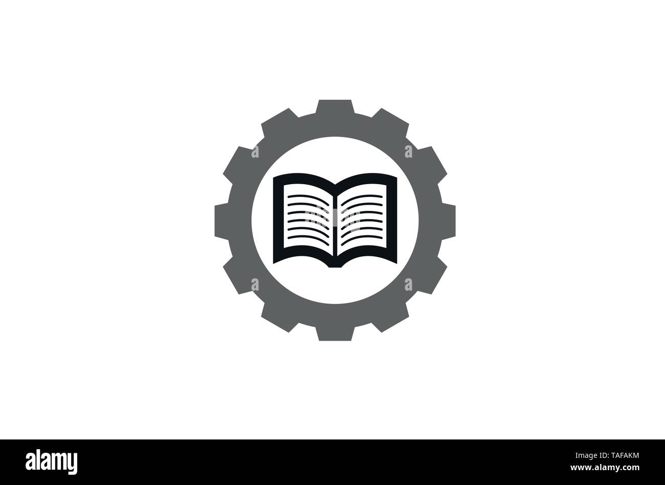 Creative Gear Book Logo Design Illustration Stock Vector Image & Art ...