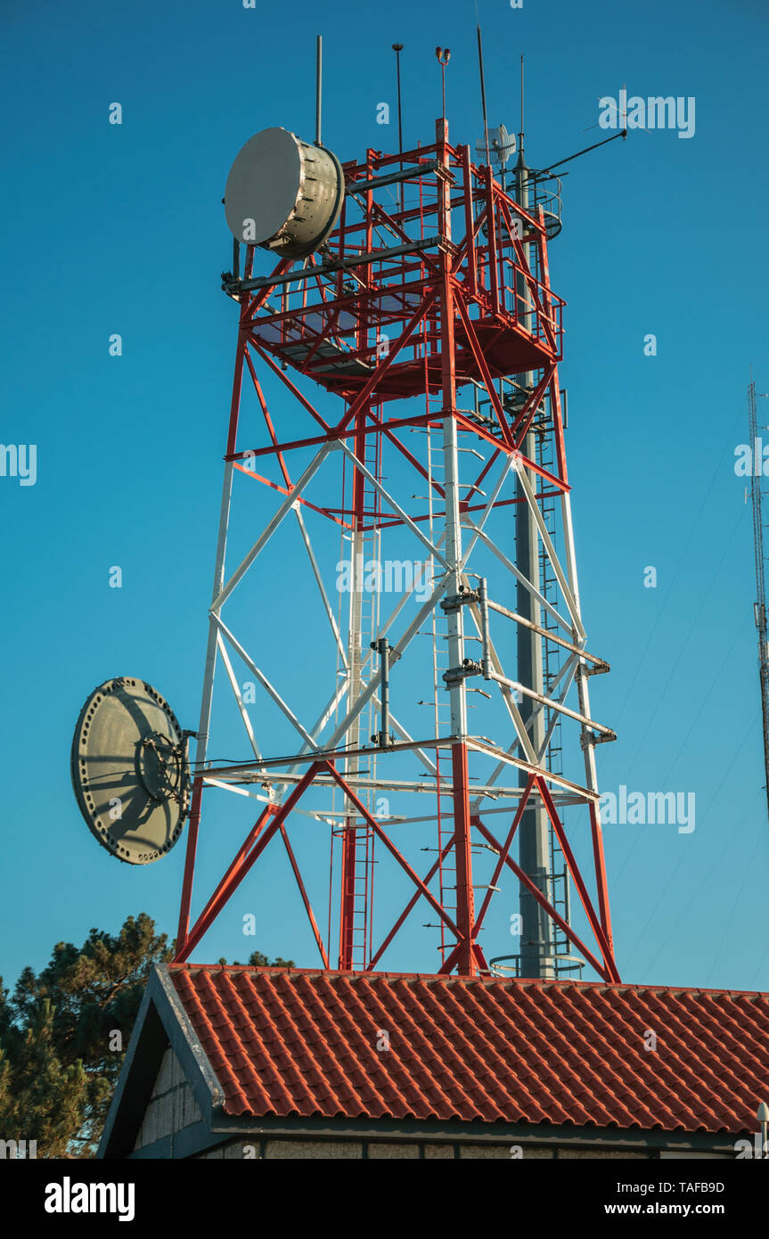 Telecommunication towers with antennas in a base transceiver station ...