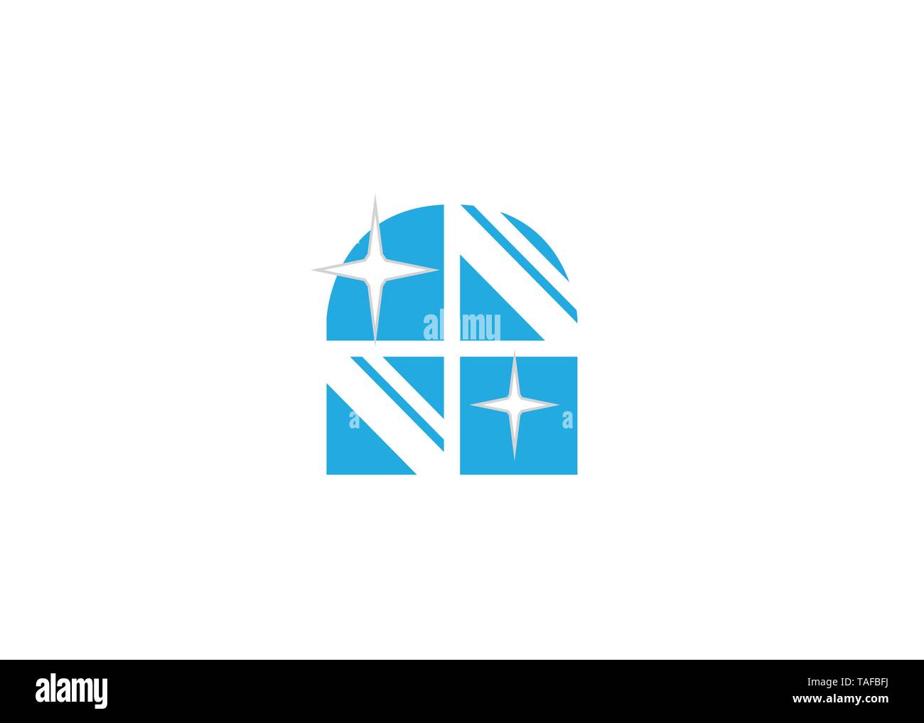 Creative Blue Clean Window Logo Vector Design Icon Symbol Illustration ...