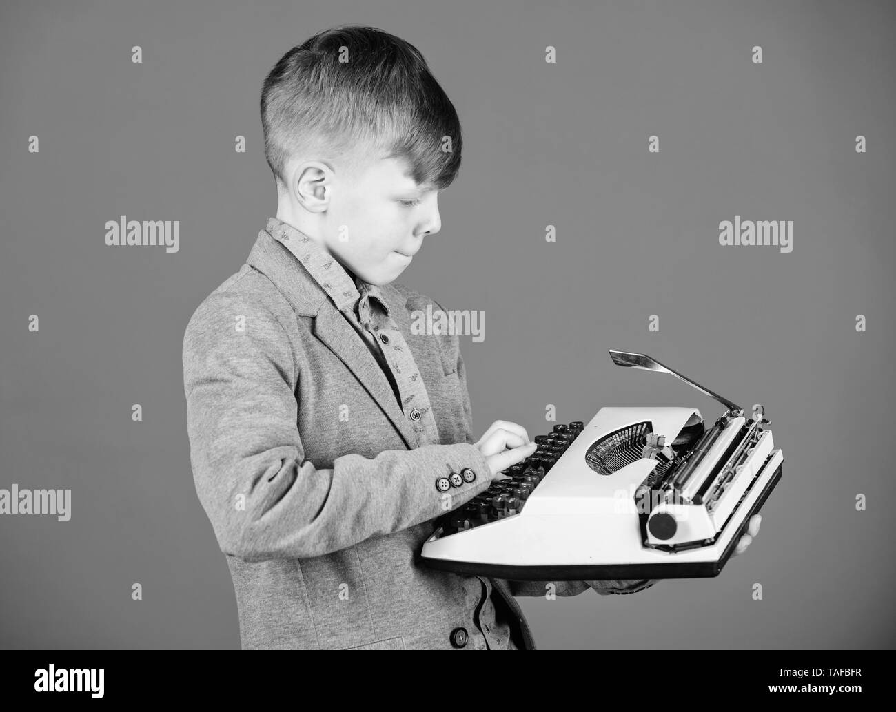 Typing a story Black and White Stock Photos & Images - Alamy