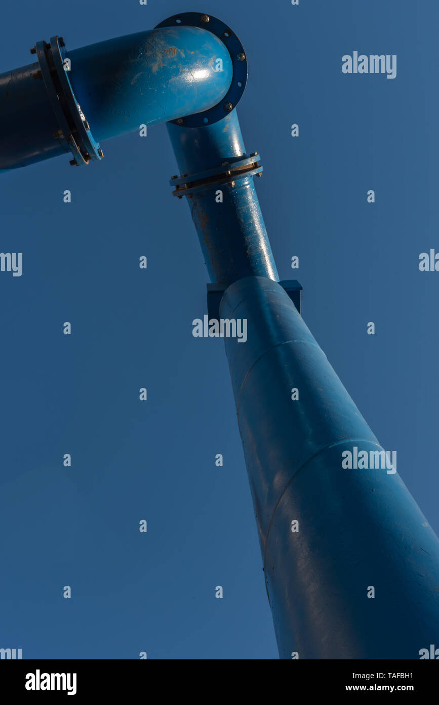 The water pipe of a construction site in deep blue Stock Photo - Alamy