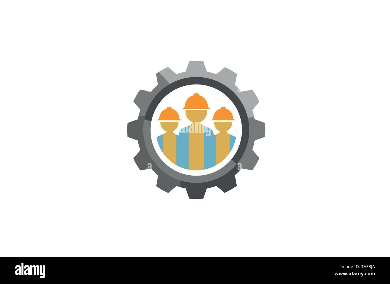 Creative Three People Team Gear Logo Vector Design Icon Symbol ...