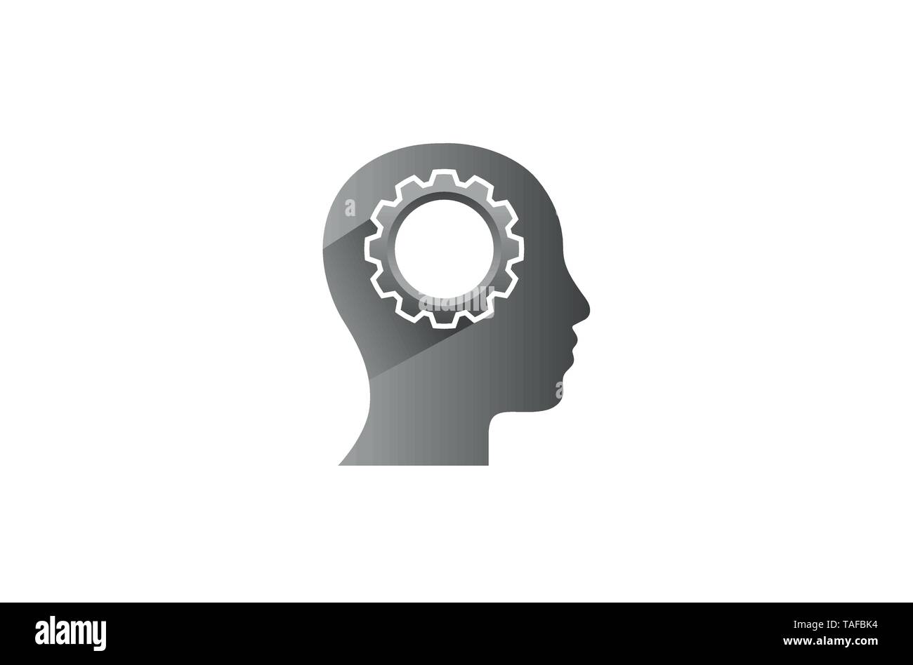 Creative Engineer Worker Gear head Brain Logo Vector Design Icon Symbol ...
