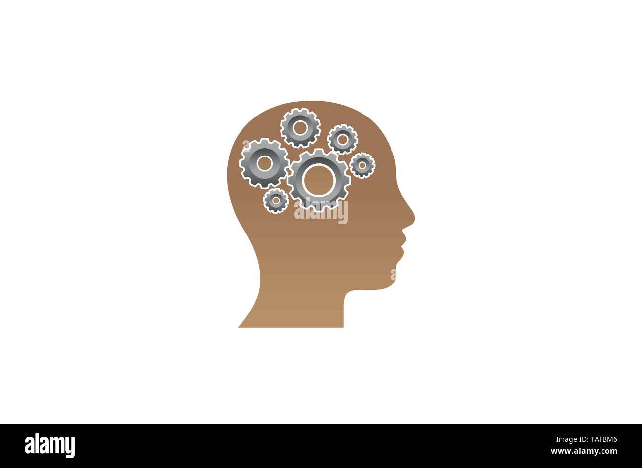 Creative Engineer Worker Gear head Brain Logo Vector Design Icon Symbol ...