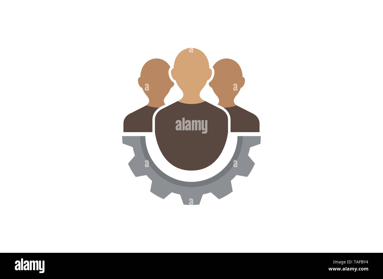 Creative Three People Team Gear Logo Vector Design Icon Symbol ...