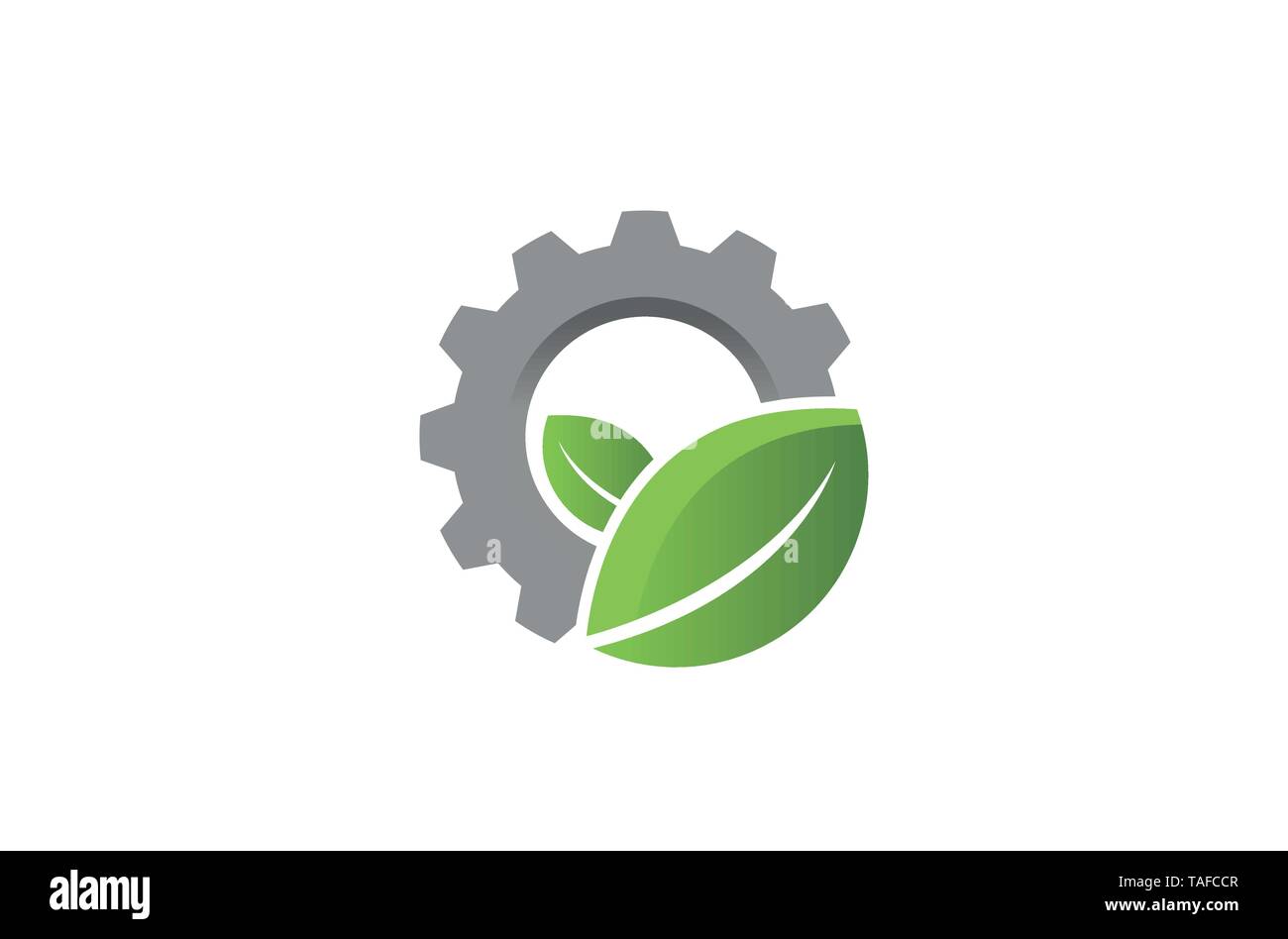 Creative Gear Leaf Agricultural technology Logo Design Illustration ...