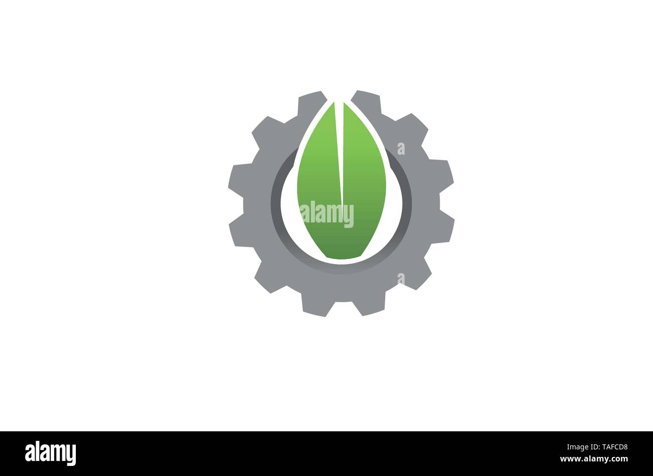 Creative Gear Leaf Agricultural technology Logo Design Illustration ...