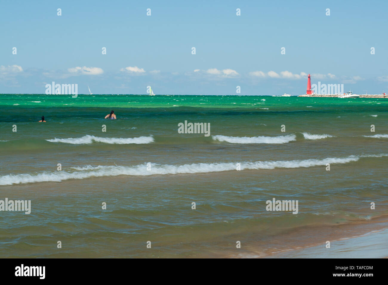 Muskegon Pier Light, Muskegon, Michigan Stock Photo - Alamy