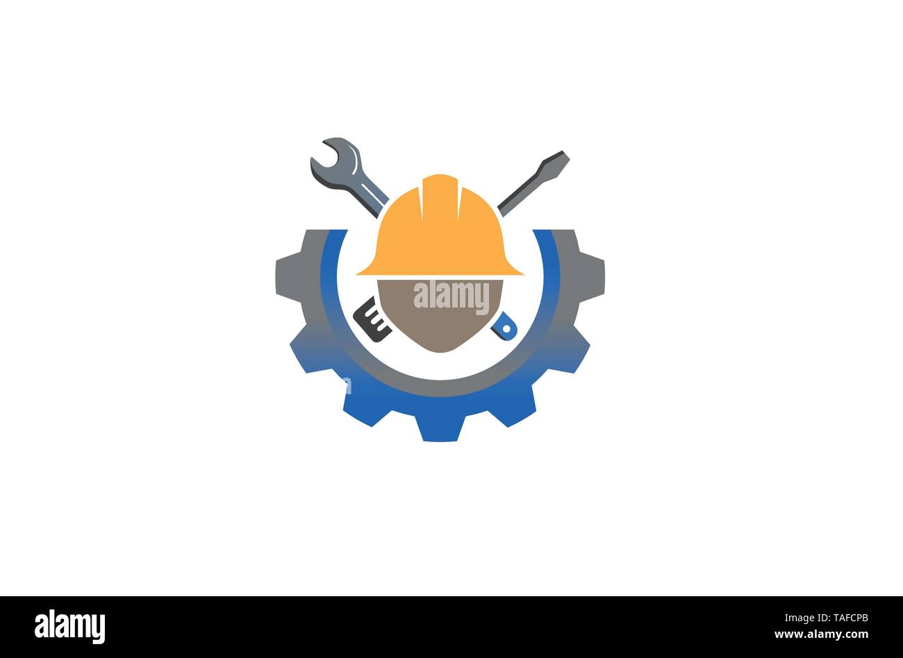 Creative Gear Wrench Hardhat Wrench Screwdriver Service Logo Design ...