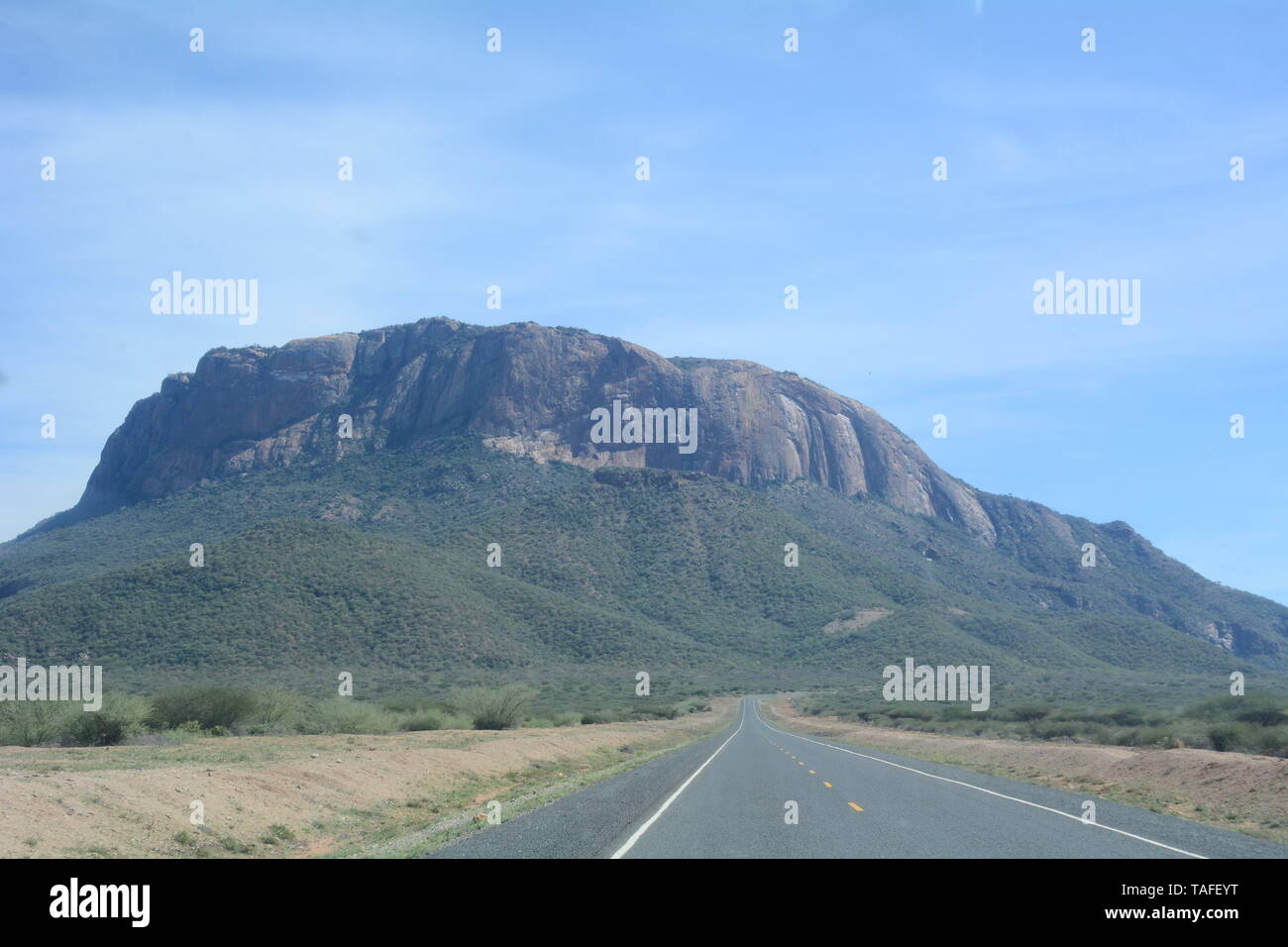 Kenya. 21st May, 2019. Mt. Ololokwe is seen in the background along the ...