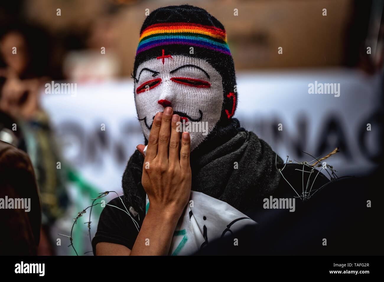 Barcelona, Spain. 24th May, 2019. Barcelona, . 24 Mai, 2019: Protestors ...