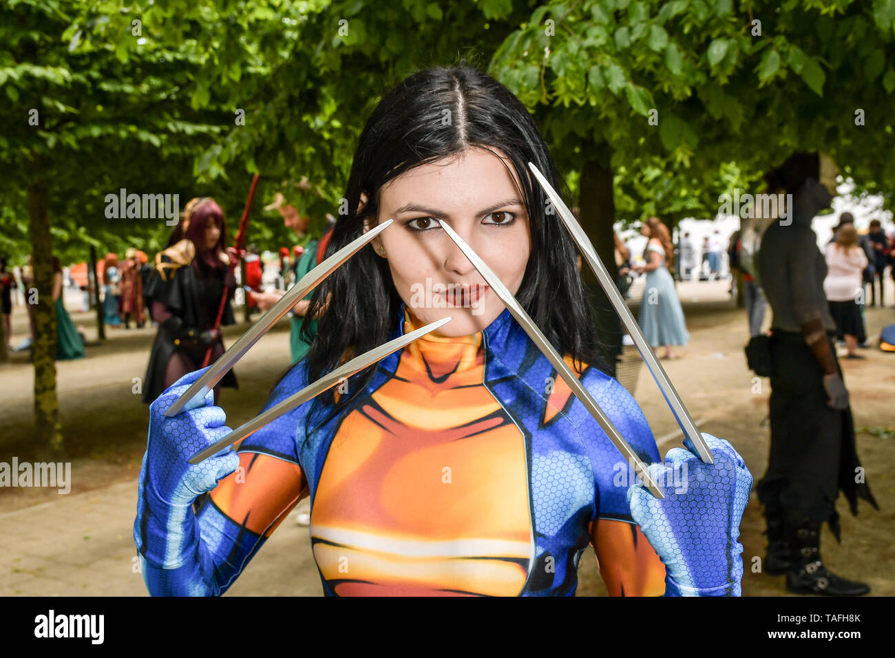 London, UK. 24th May, 2019. Cosplay fans came to London on May 24, 2019 ...
